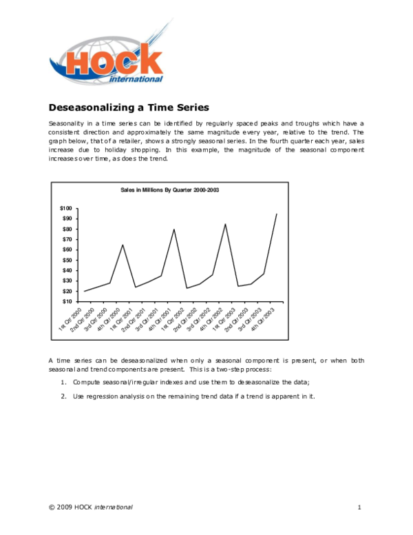 (PDF) Deseasonalizing a Time Series