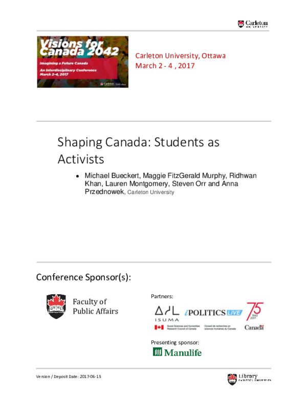 (PDF) Shaping Canada: Students as Activists