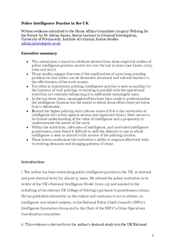 (DOC) Police Intelligence Practice in the UK