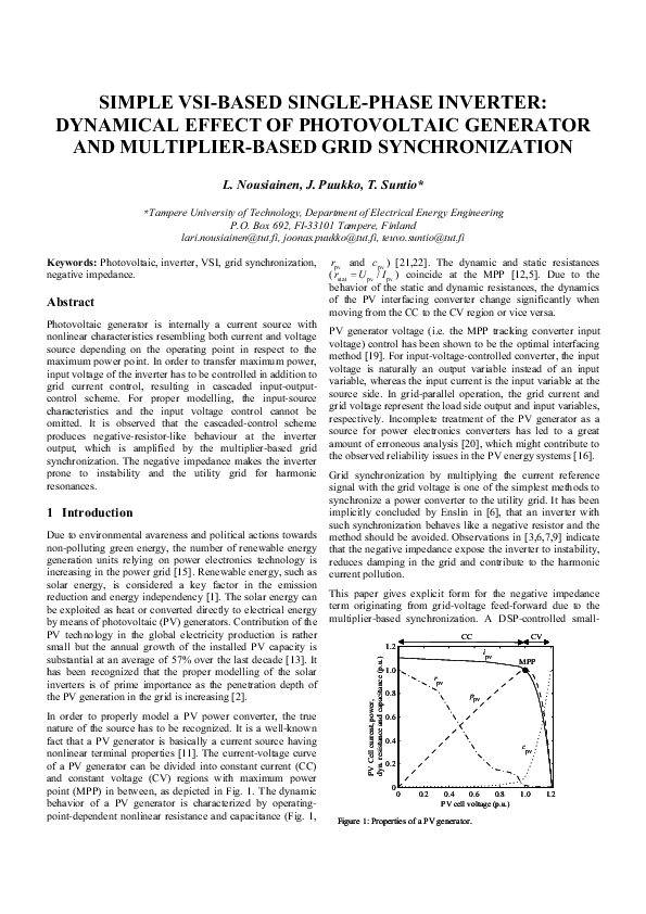 (PDF) Simple VSI-based single-phase inverter: dynamical effect of ...