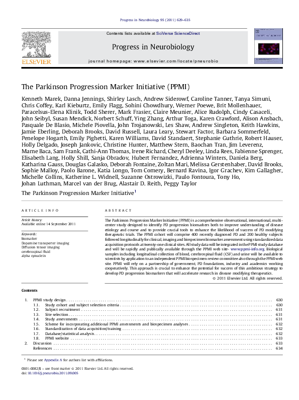 (PDF) The Parkinson Progression Marker Initiative (PPMI)