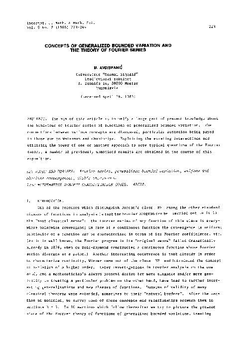 Pdf Concepts Of Generalized Bounded Variation And The Theory Of