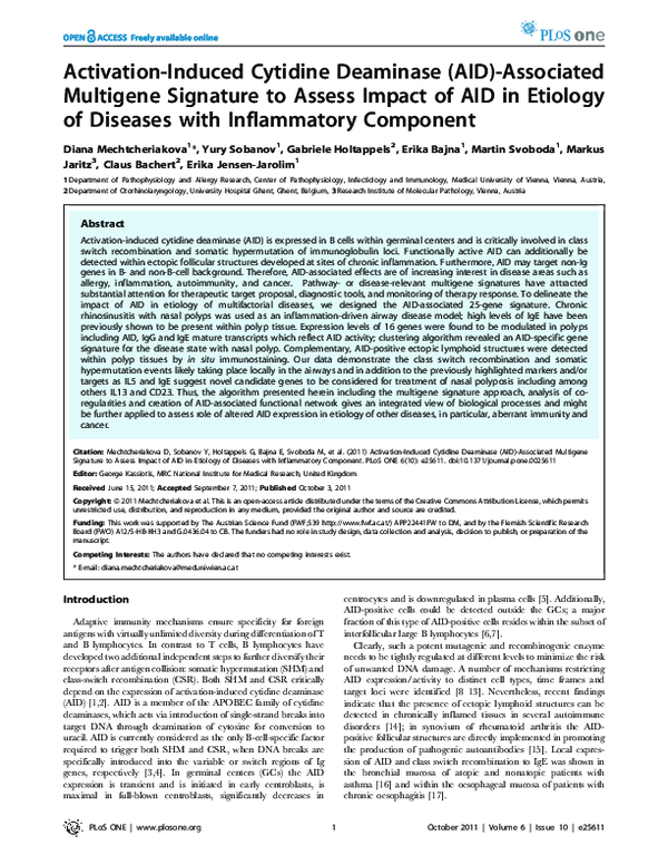 (PDF) Activation-induced cytidine deaminase (AID)-associated multigene ...