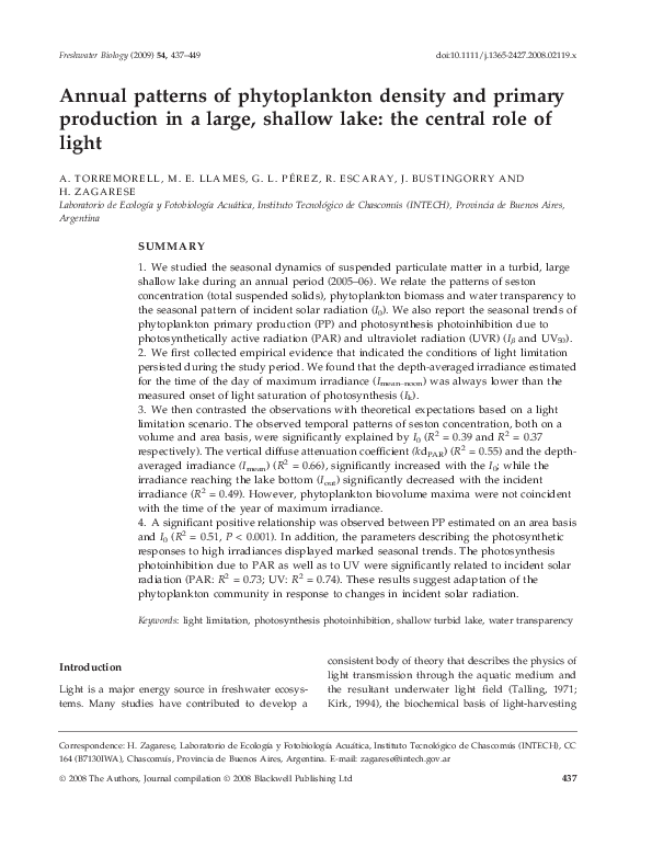(PDF) Contribution of the deep chlorophyll maximum to primary production, phytoplankton ...