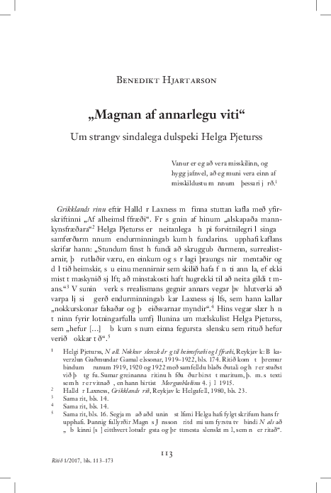 (PDF) Magnan af annarlegu viti. Um strangvísindalega dulspeki Helga ...