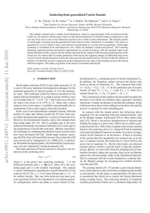 (PDF) Scattering from generalized Cantor fractals | Maria Balasoiu ...