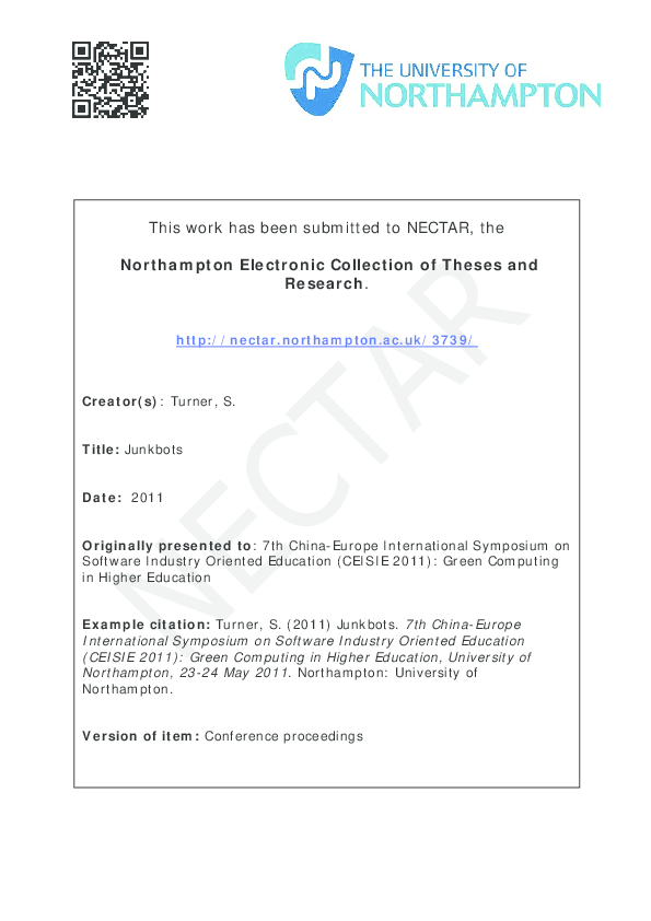 (PDF) Junkbots