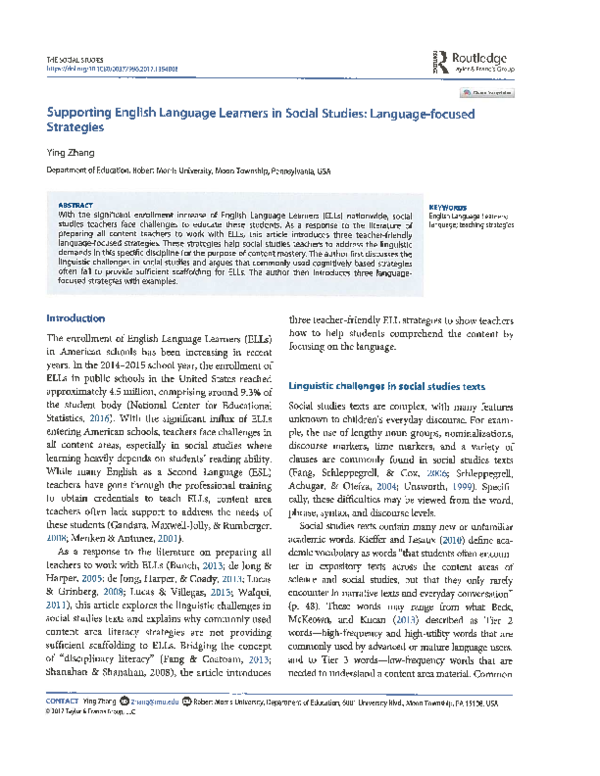 supporting english language learners