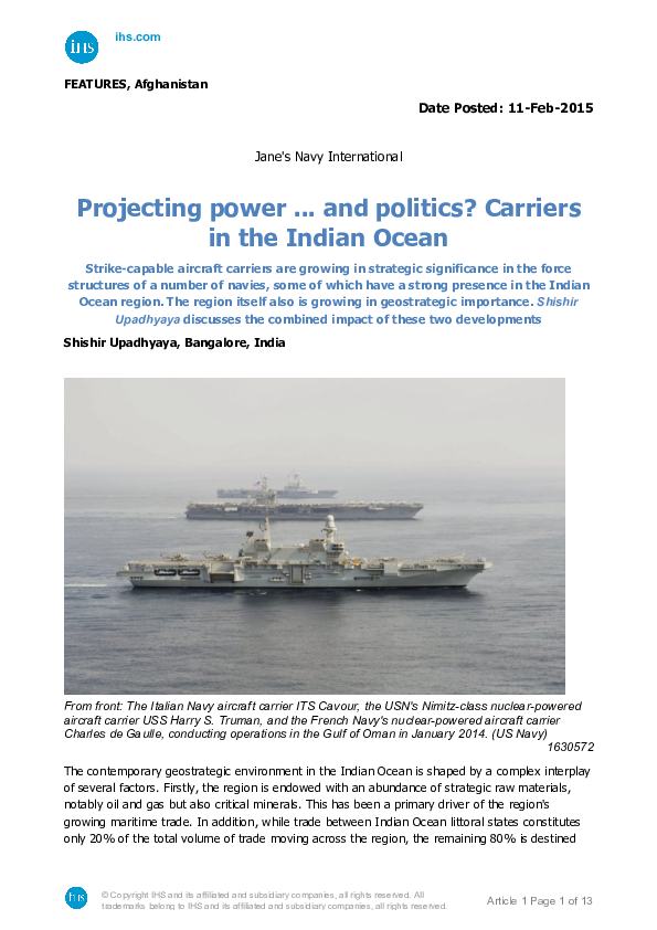 (PDF) Projecting power ... and politics? Carriers in the Indian Ocean