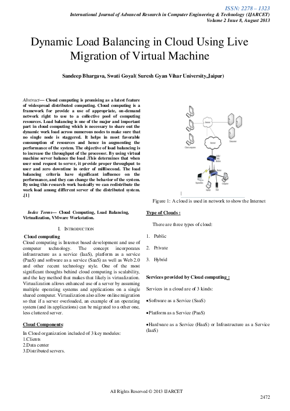 (PDF) Dynamic Load Balancing in Cloud Using Live Migration