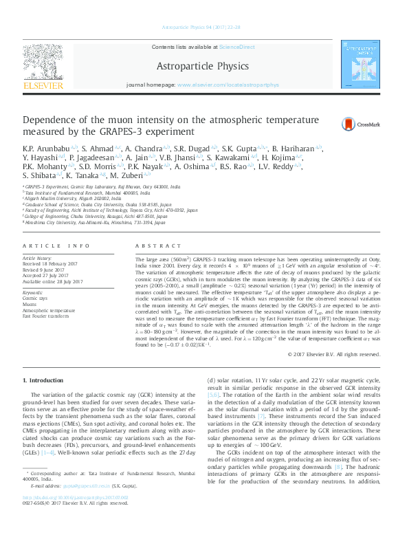 (PDF) Dependence of the muon intensity on the atmospheric temperature ...