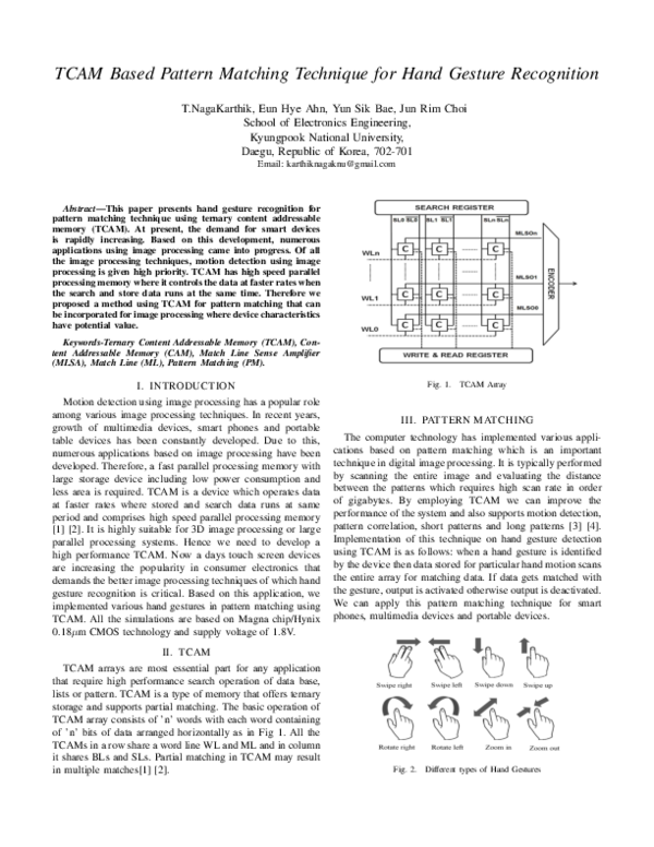 Pdf Tcam Based Pattern Matching Technique For Hand Gesture Recognition Nagakarthik Tumuganti