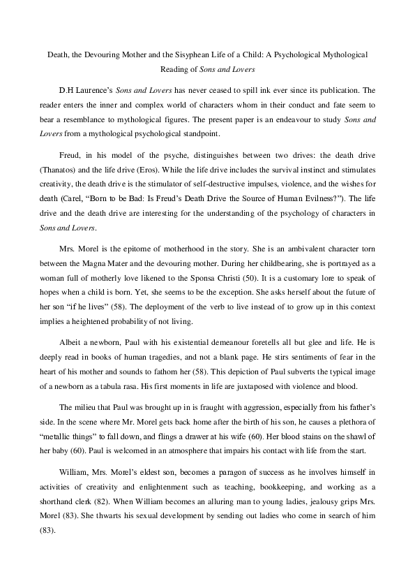 (DOC) Death, the Devouring Mother and the Sisyphean Life of a Child: A ...