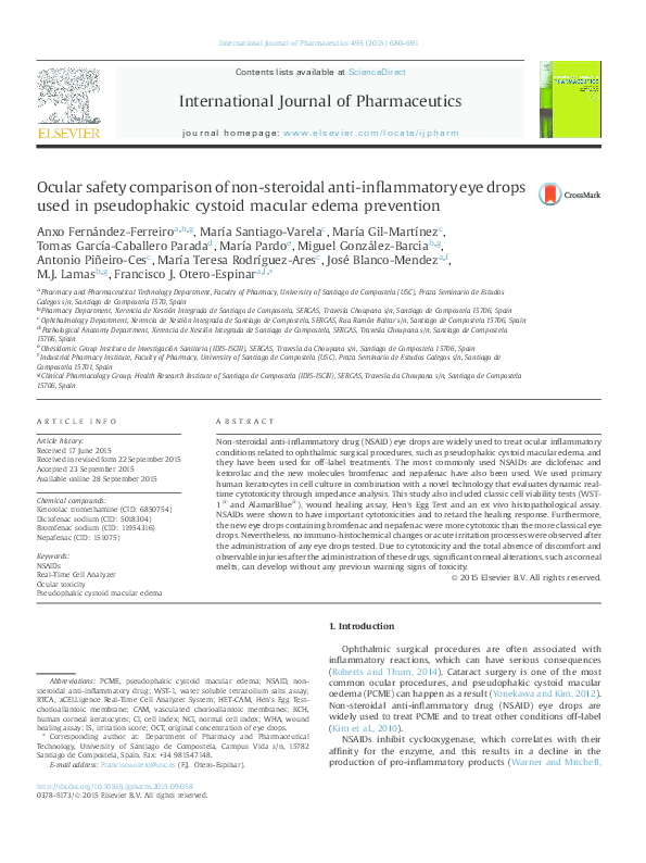 (PDF) Ocular safety comparison of non-steroidal anti-inflammatory eye ...