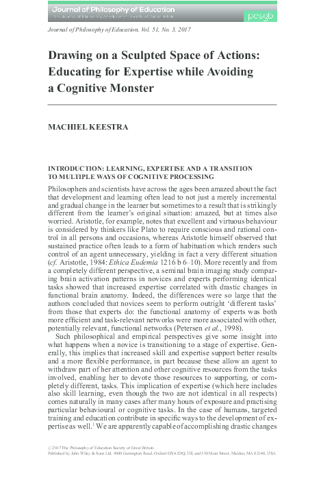 (PDF) Drawing on a Sculpted Space of Actions: Educating for Expertise ...