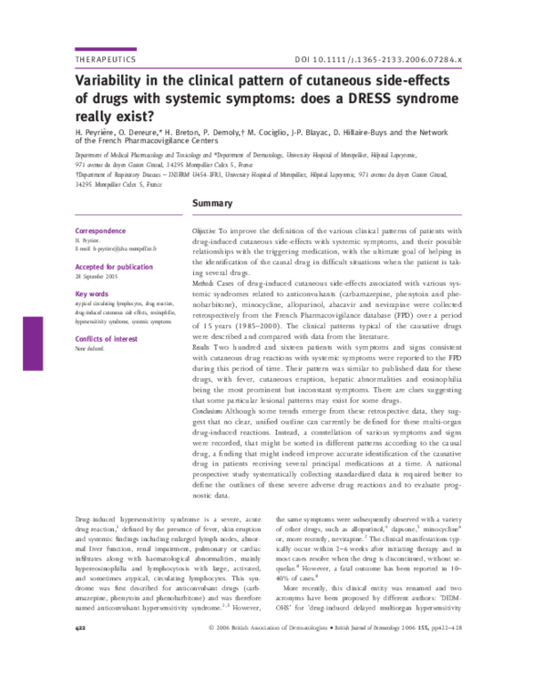 (PDF) Variability in the clinical pattern of cutaneous side-effects of ...