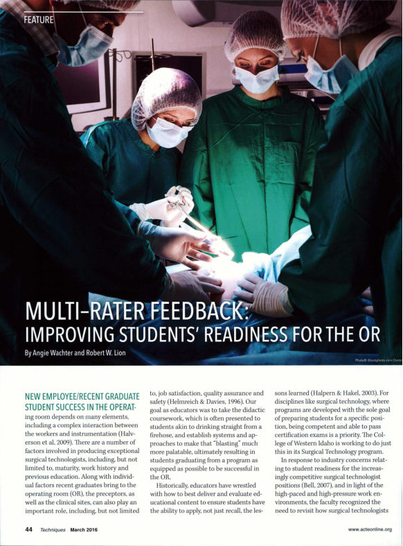 (PDF) Multi-Rater Feedback: Improving Students' Readiness for the OR