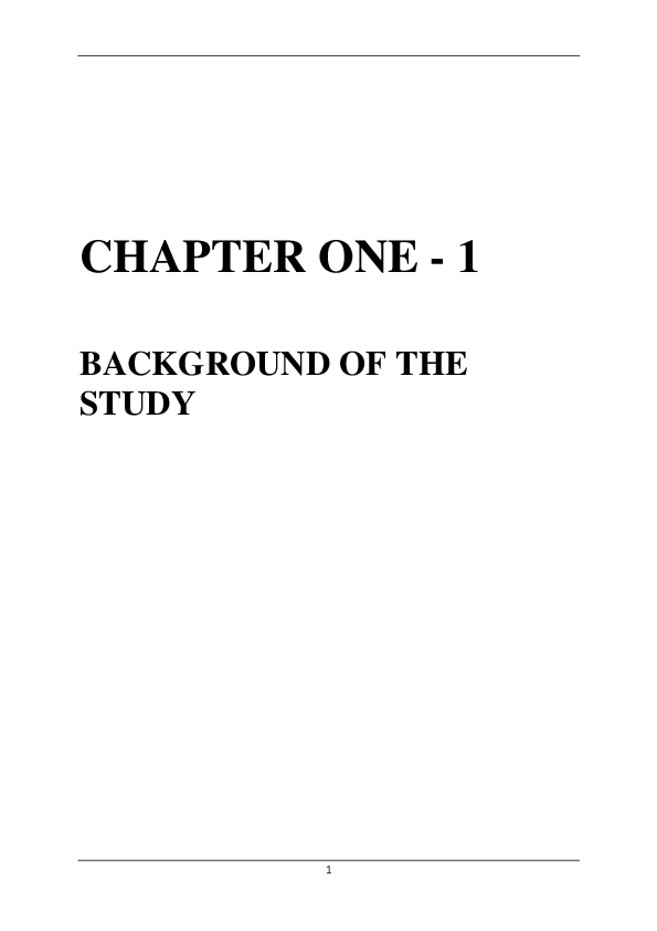 (DOC) CHAPTER ONE -1 BACKGROUND OF THE STUDY