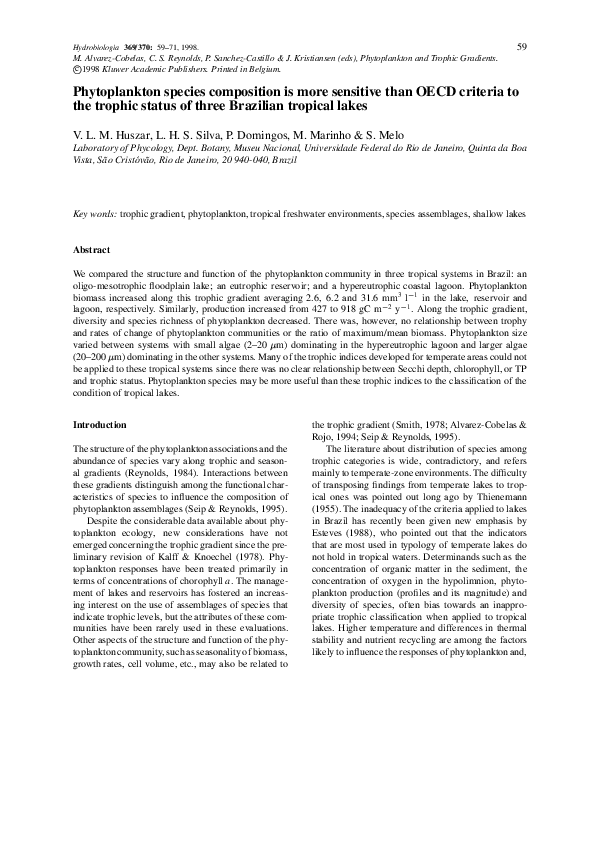 (PDF) Phytoplankton species composition is more sensitive than OECD ...