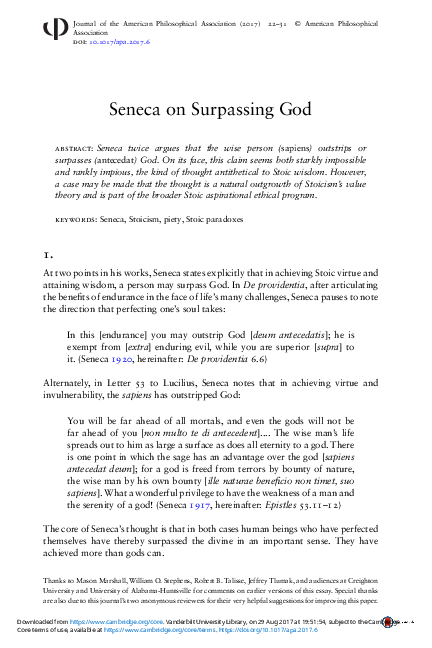 (PDF) Seneca on Surpassing God