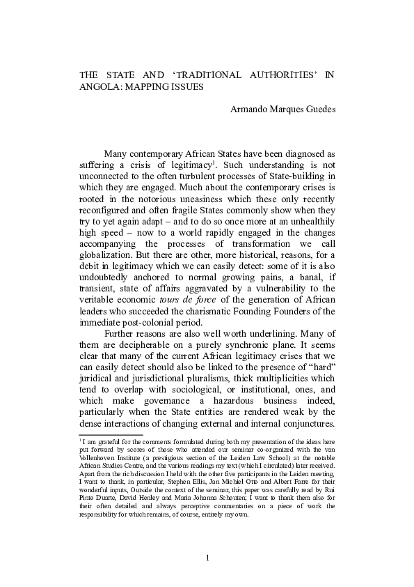 (DOC) (2007) Armando Marques Guedes, The State and Traditional ...