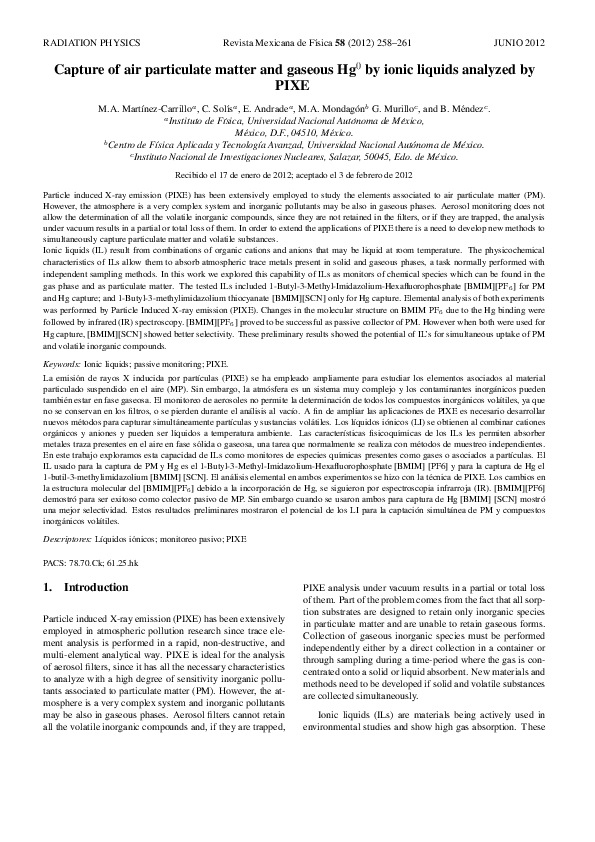 (PDF) Capture of air particulate matter and gaseous Hg0 by ionic liquids analyzed by PIXE ...