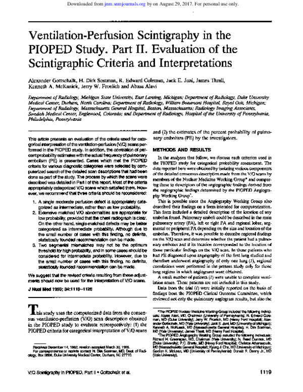 (PDF) Ventilation-perfusion scintigraphy in the PIOPED study. Part I ...