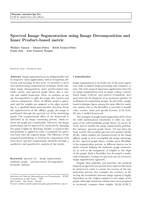(PDF) Spectral Image Segmentation Using Image Decomposition and Inner Product-Based Metric
