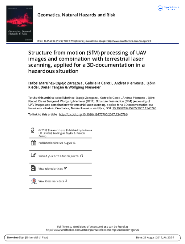 (PDF) Structure from motion (SfM) processing of UAV images and combination with terrestrial ...