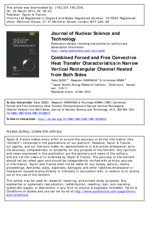 (PDF) Combined Forced and Free Convective Heat Transfer Characteristics ...