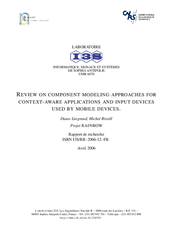 (PDF) Review on component modeling approaches for contextaware applications and input devices ...
