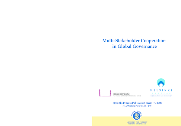 (PDF) Multi-Stakeholder Cooperation in Global Governance