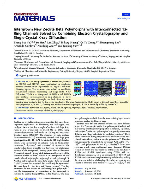 Pdf Synthesis And Structure Of Polymorph B Of Zeolite Beta