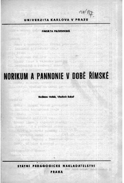 (PDF) R. Hošek - V. Sakař: Norikum a Pannonie v době římské / Noricum ...
