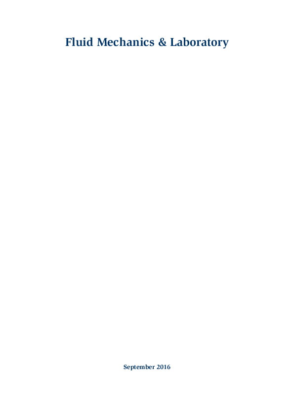 (PDF) Fluid Mechanics & Laboratory