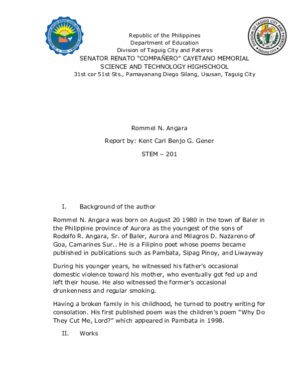 (DOC) Background of the author