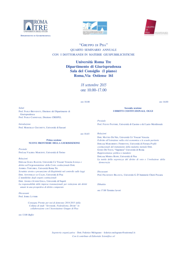 (PDF) "Gruppo di Pisa" IV Annual Seminar of PhD Candidates in Public ...