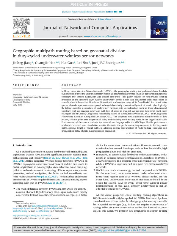 Pdf Geographic Multipath Routing Based On Geospatial Division In Duty