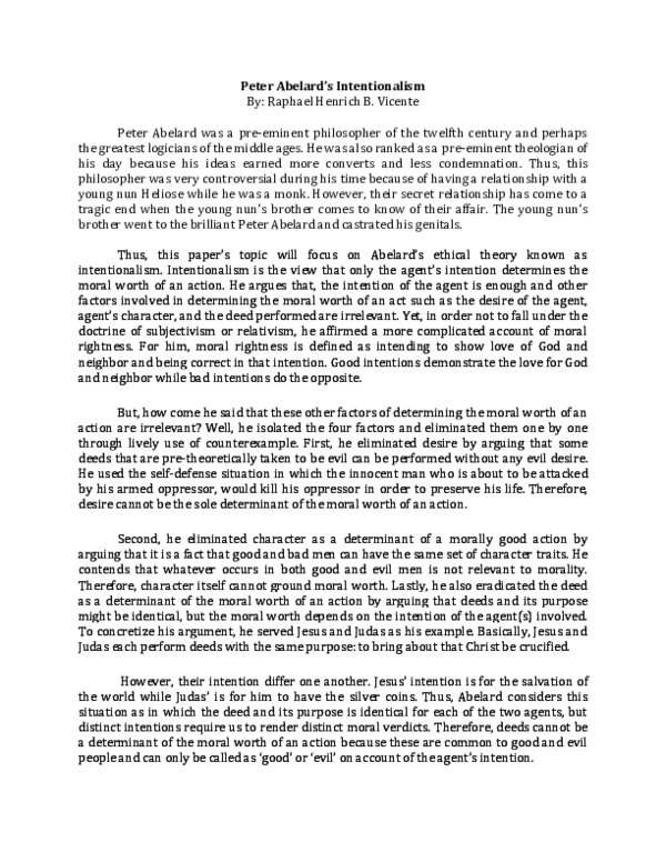 (DOC) Peter Abelard's Intentionalism