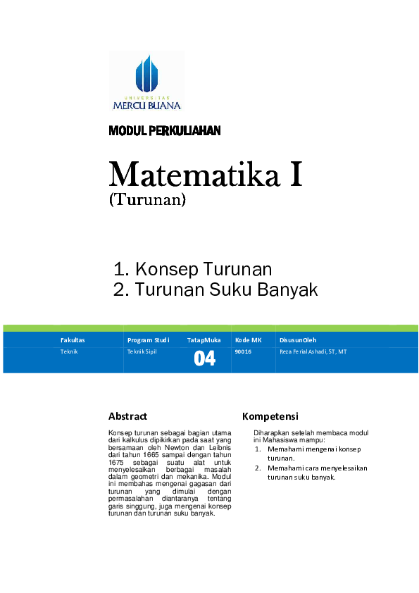 (PDF) Konsep Turunan