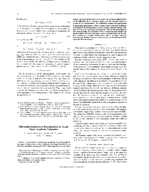 Pdf Differential Synchronous Demodulation For Small Signal Amplitude