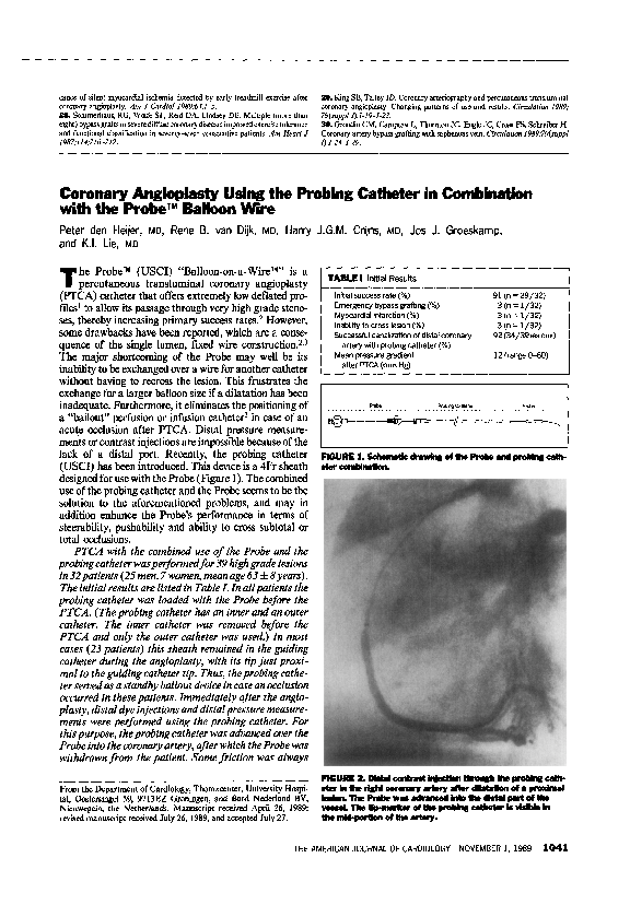 (PDF) Coronary angioplasty using the probing catheter in combination ...