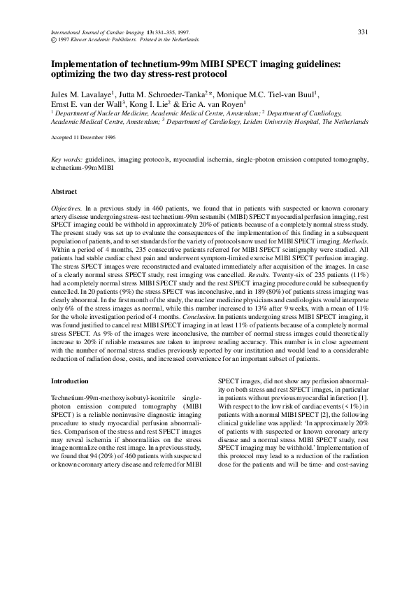 (PDF) Implementation of technetium-99m MIBI SPECT imaging guidelines ...