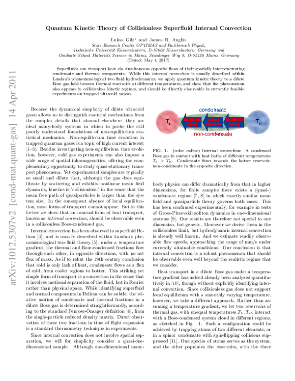 (PDF) Quantum Kinetic Theory of Collisionless Superfluid Internal ...