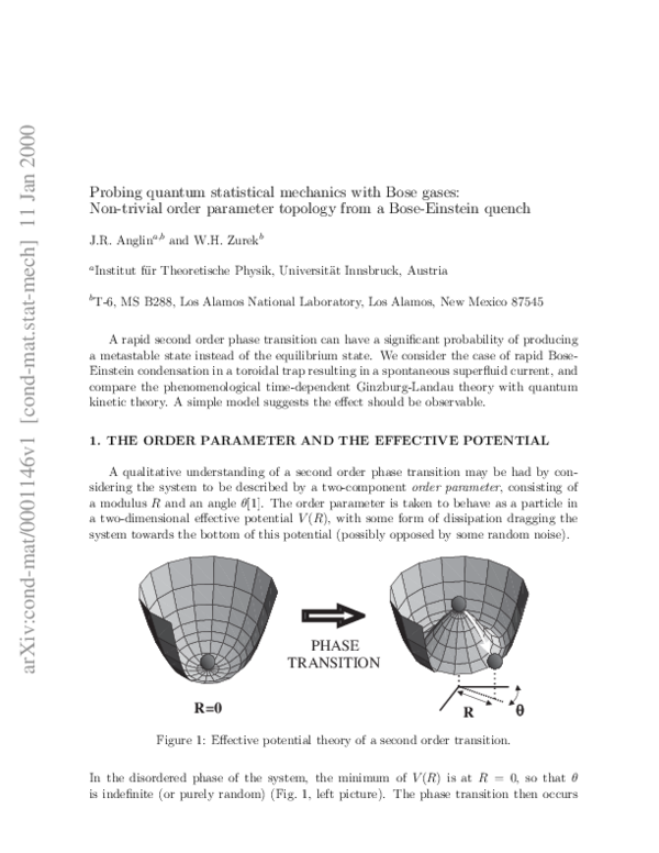 (PDF) Probing quantum statistical mechanics with Bose gases: Non ...