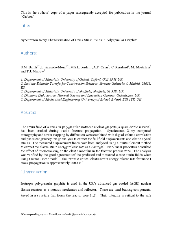 (PDF) Synchrotron X-ray Characterisation of Crack Strain Fields in ...