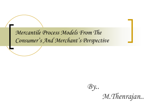 (PDF) Mercantile Process Models From The Consumer's And Merchant's ...