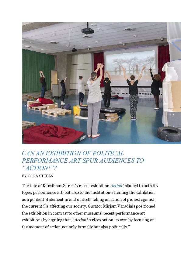 (PDF) CAN AN EXHIBITION OF POLITICAL PERFORMANCE ART SPUR AUDIENCES TO ...