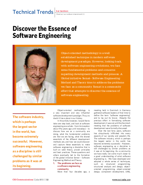 (PDF) Discover the Essence of Software Engineering