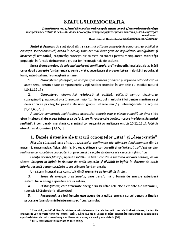 (PDF) STATUL ŞI DEMOCRAŢIA